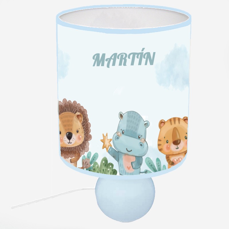 Lampe Chambre Bébé Personnalisée - Animaux Savane