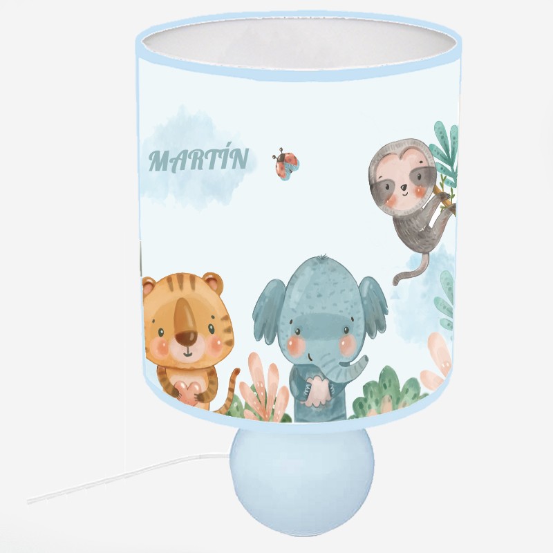 Lampe Chambre Bébé Personnalisée - Animaux Savane