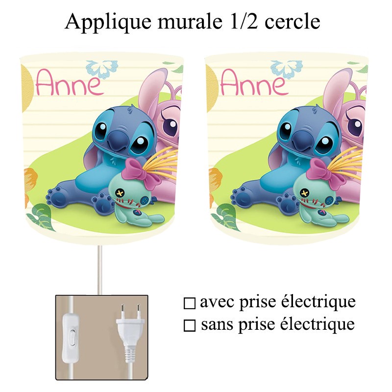 Applique murale Stitch - Lampe Stitch personnalisée