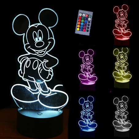 Lampe Personnalisée Mickey - Veilleuse Led Personnalisée Mickey